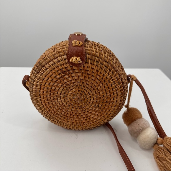 Bags | Wicker Rattan Round Circle Bag Crossbody Shoulder Summer ...